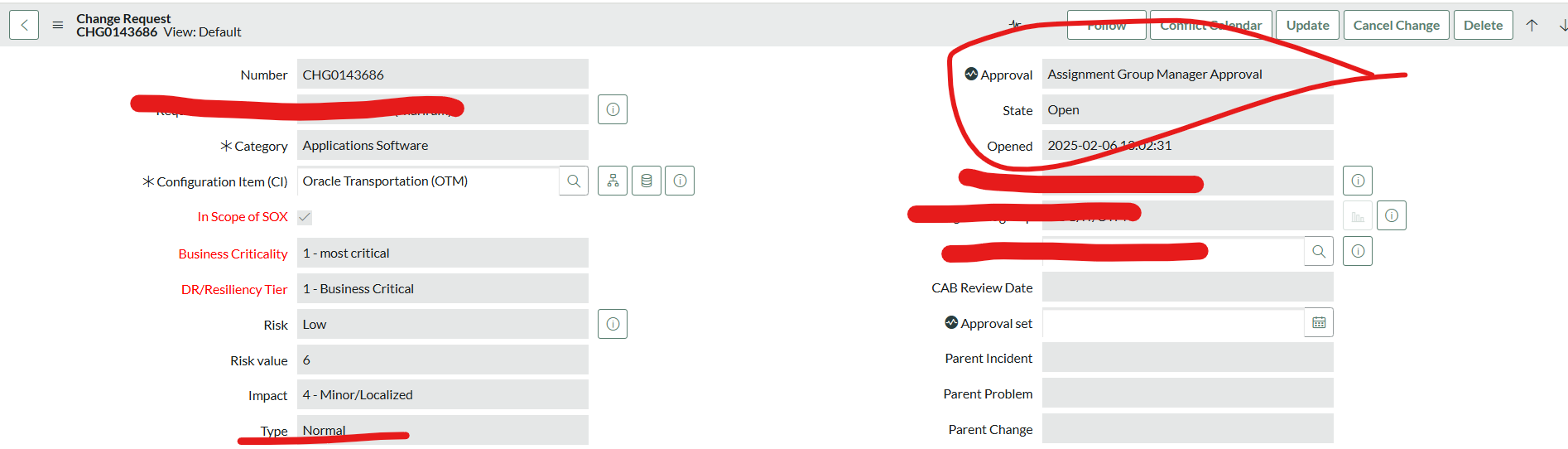Normal change retrigger the assignment approval in... - ServiceNow Community